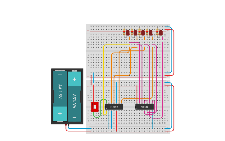 Circuit design Modul 2 percobaan 3 | Tinkercad