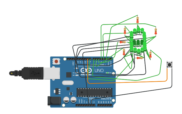 Circuit design LED DISPLAY with BUTTONS (DLSZ) | Tinkercad