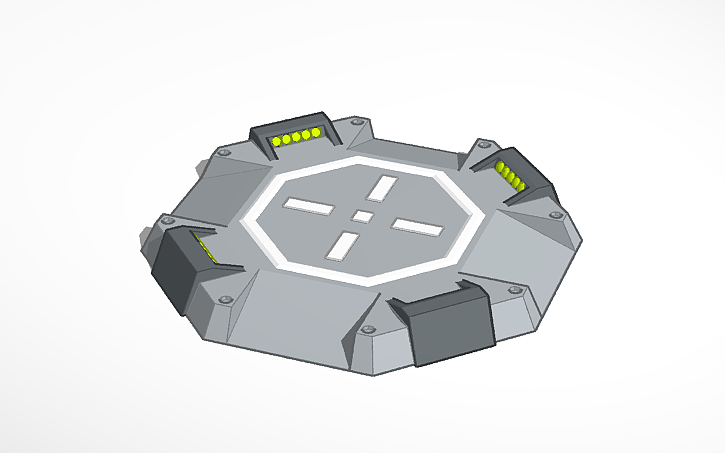 3D design hooded figure base teleporter and vechile pad hybrid - Tinkercad