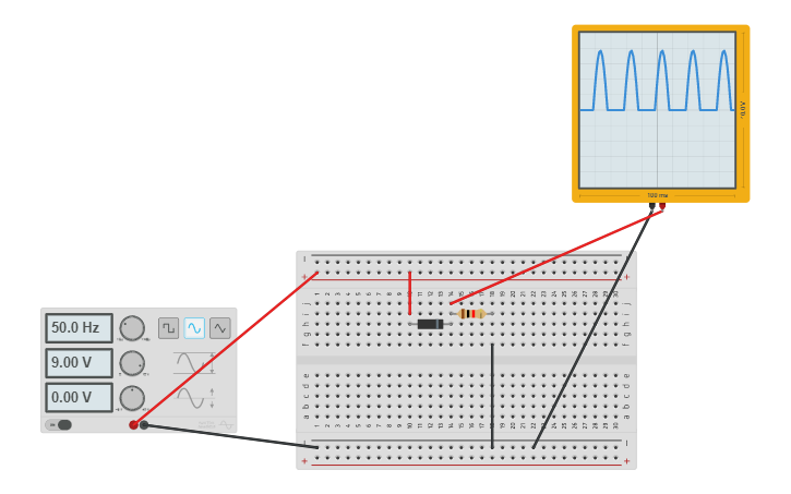 Circuit Design Half Wave Rectifier Tinkercad