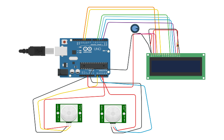 Circuit design visiting counter - Tinkercad