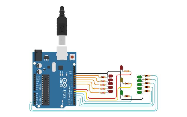 Circuit Design Projeto SemÁforo Indicador De Tempo Tinkercad