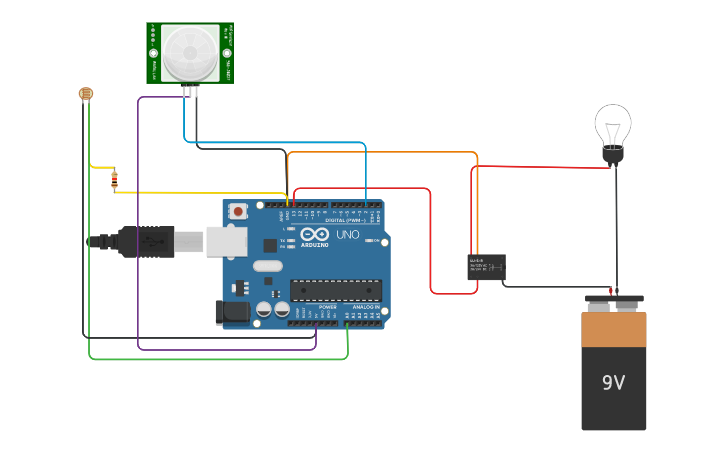 Circuit design Lampu Otomatis dengan Sensor PIR | Tinkercad Circuit design Lampu Otomatis dengan Sensor PIR | Tinkercad