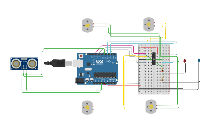 Circuit design Car - Tinkercad