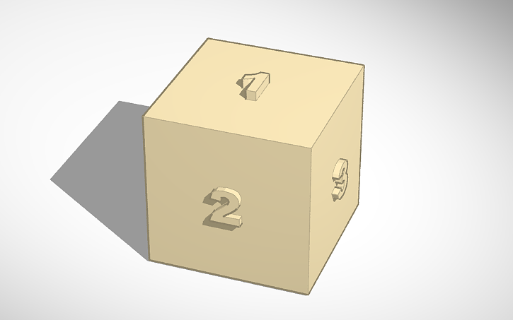 3D design 1D 27 Task 1 Dice - Tinkercad