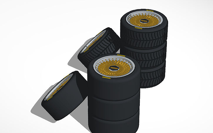 3D design BBS rims with pirelli tires - Tinkercad