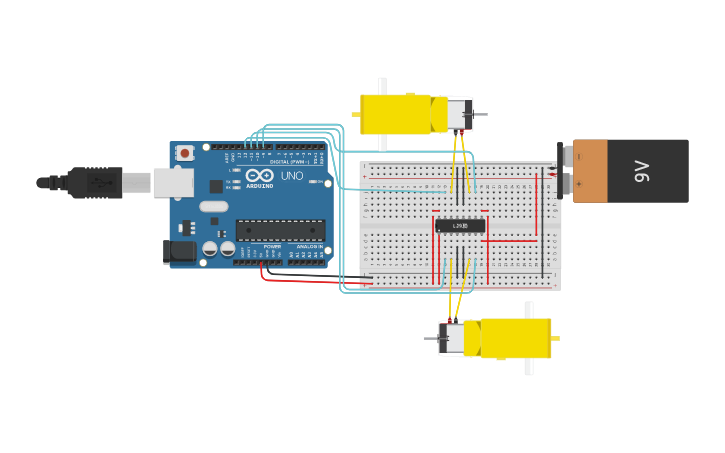 Circuit design 1083256 Sumo Robot | Tinkercad