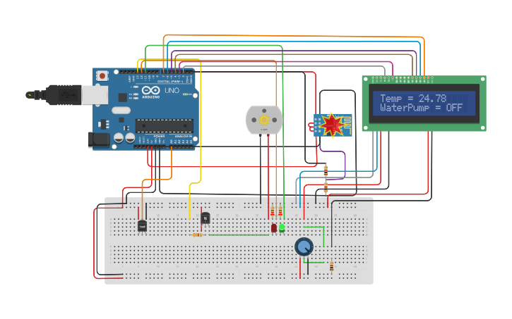 Circuit design Smart_Irrigation_Lab3 - Tinkercad
