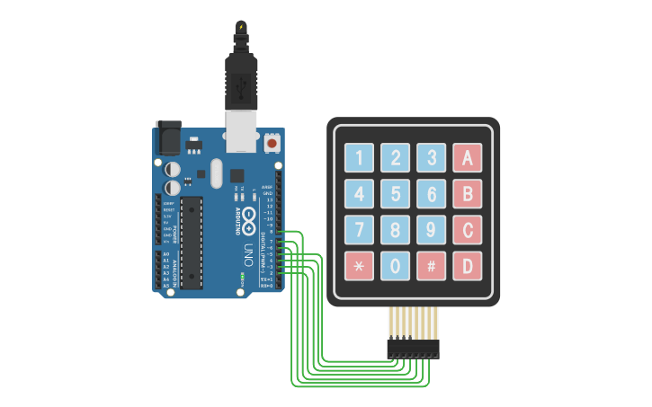 Circuit design Keypad - Tinkercad