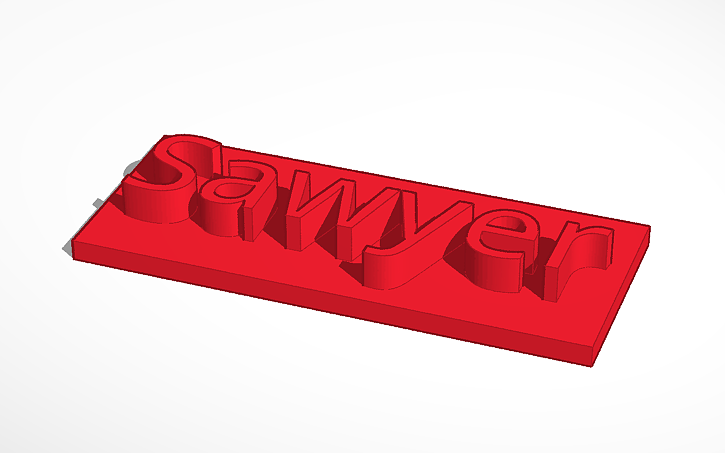 3D design Name Tag - Tinkercad