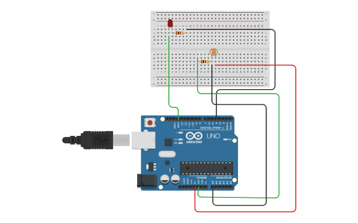Circuit design ANALOG INPUT OUTPUT | Tinkercad