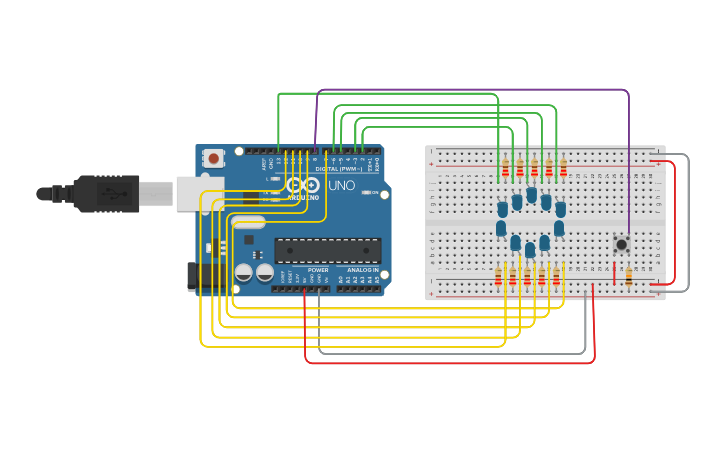 Circuit design Copy of led array 2 - Tinkercad