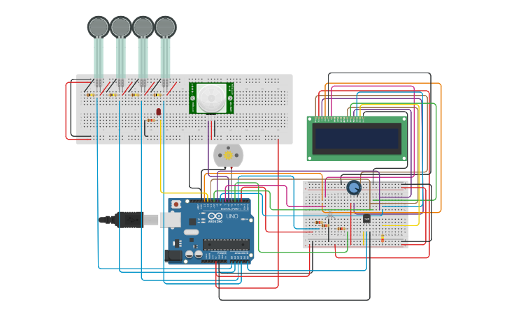 Circuit design Smart Fridge - Tinkercad