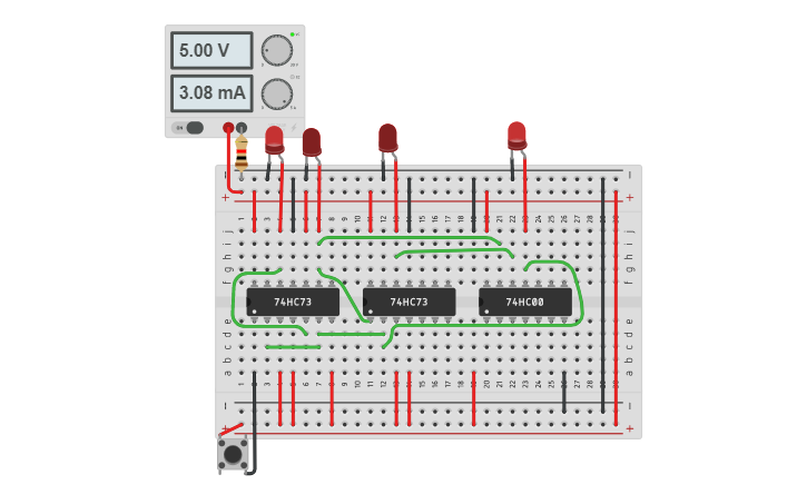Circuit Design Mod 6 Asynchronous Counter Tinkercad