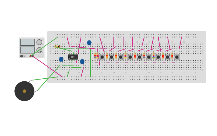 Circuit design PIANO INCREIBLE - Tinkercad