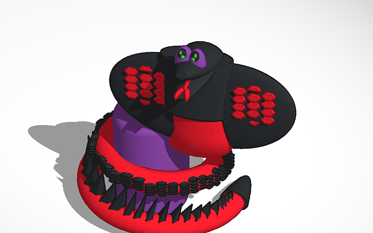 3D design black cobra snake :/ - Tinkercad