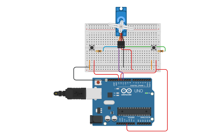 Circuit Design Servo Motor Tinkercad