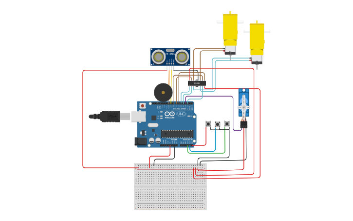Circuit design Car. - Tinkercad