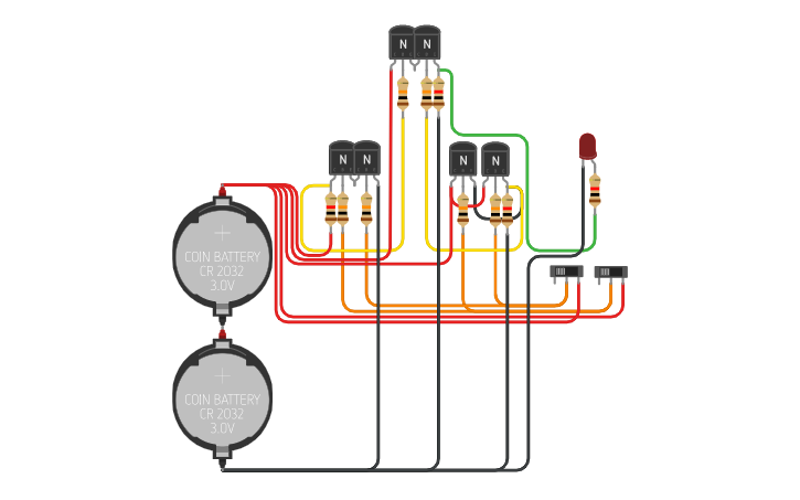 Circuit design RTL XOR - Tinkercad
