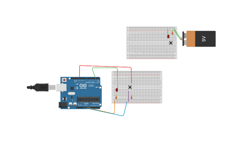 Circuit design Encendido de led con pulsador 11-10-2021 | Tinkercad Circuit design Encendido de led con pulsador 11-10-2021 | Tinkercad