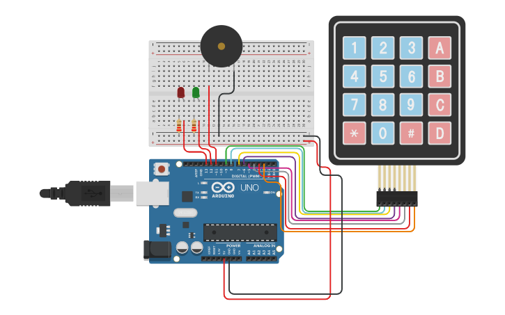 Circuit design TP Nº 9 Arduino - Tinkercad