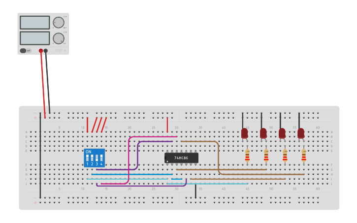 Circuit design Binary Code to GRAY Code Converter - Tinkercad