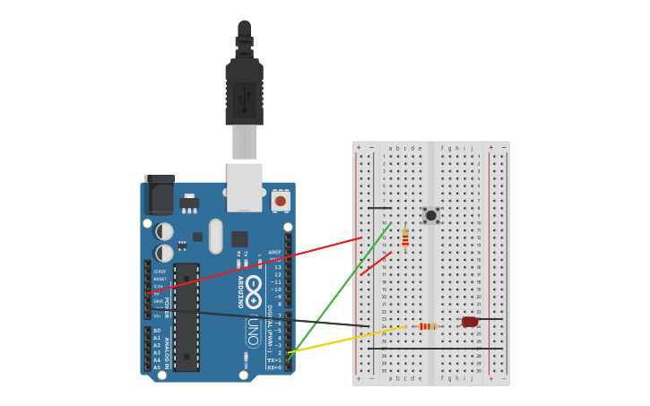 Circuit design pull down - Tinkercad