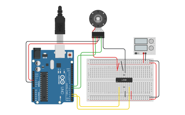 Circuit design PID encoder DC - Tinkercad