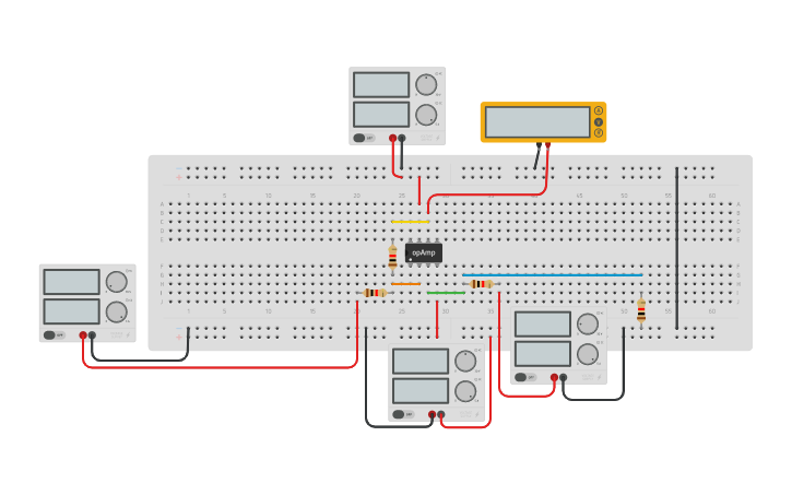 Circuit design Differential amplifier - Tinkercad