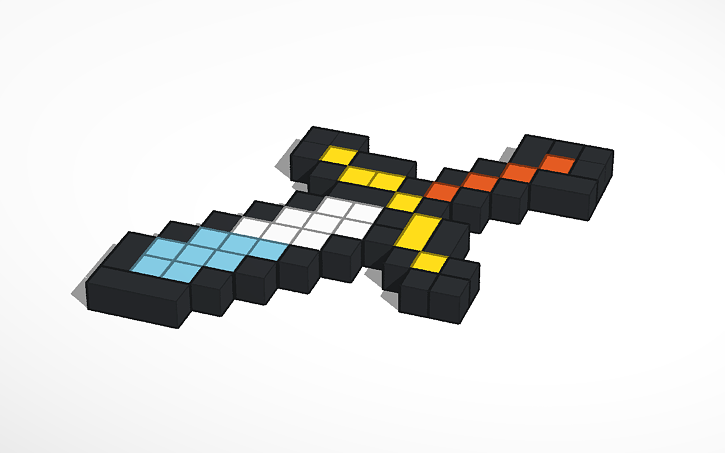 3D design Fire minecraft sword - Tinkercad