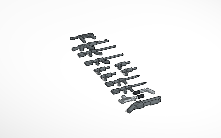 3D design LEGO® Guns: Pack 2 - Tinkercad
