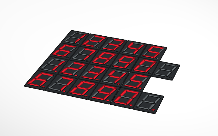 3D design 8 Segment Display (Embossed) - Tinkercad