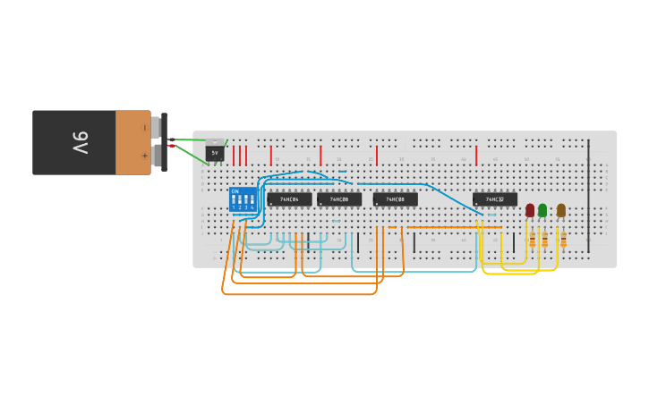 Circuit design Circuito compuertas AND-NOT-OR - Tinkercad
