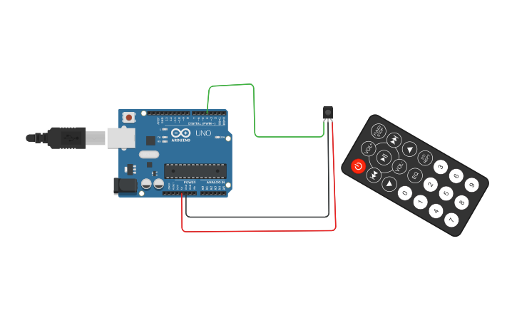 Circuit design IR Remote Receive Test - Tinkercad