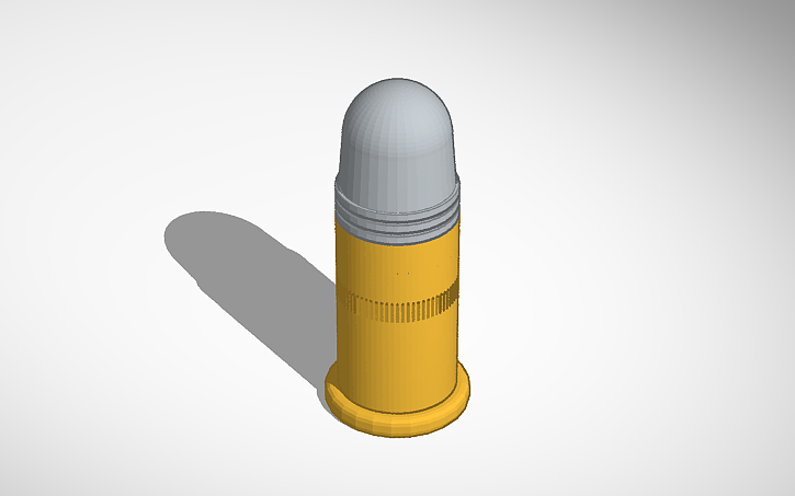 3D design .22 Short rimfire cartridge - Tinkercad