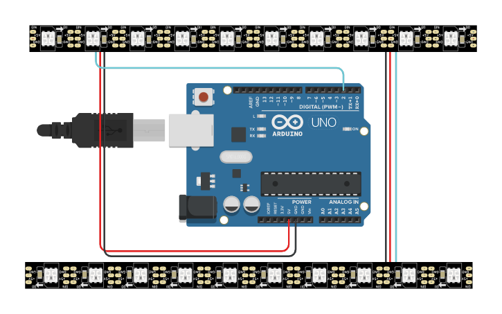 Circuit design leds de colores | Tinkercad