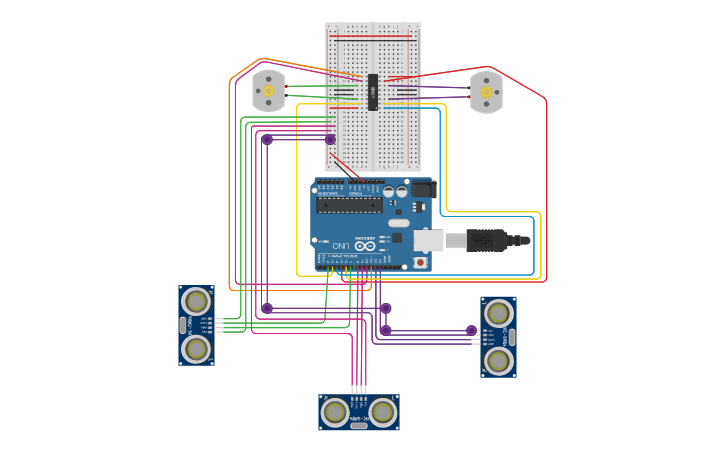 Circuit design Maze Solver Robot - Tinkercad Circuit design Maze Solver Robot - Tinkercad