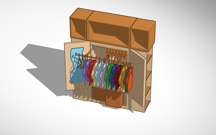 3D design clothes cabinet - Tinkercad