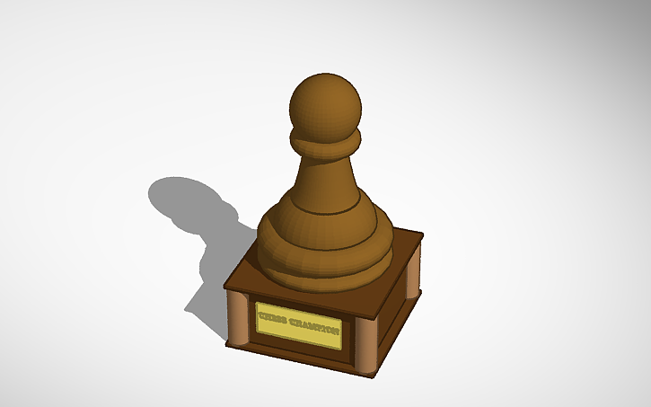 3D design CHESS CHAMPION TROPHY - Tinkercad