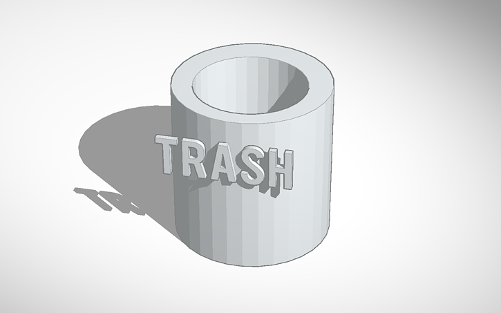 3D design trash can - Tinkercad