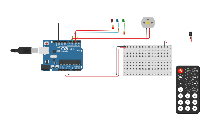 Circuit design IR remote with LED - Tinkercad