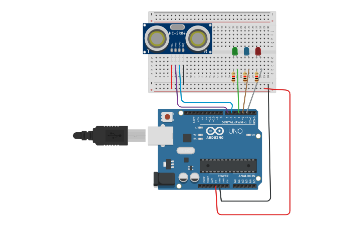 Circuit design mạch Cảm biến khoảng cách siêu âm với Arduino trên ...
