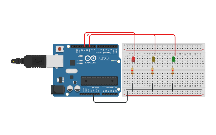 Circuit Design светофор РОБОКОД Tinkercad