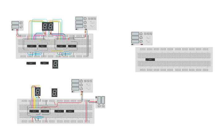 Circuit design 7 segment 2 digit display - Tinkercad