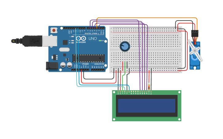 Circuit design Pantalla LCD - Tinkercad