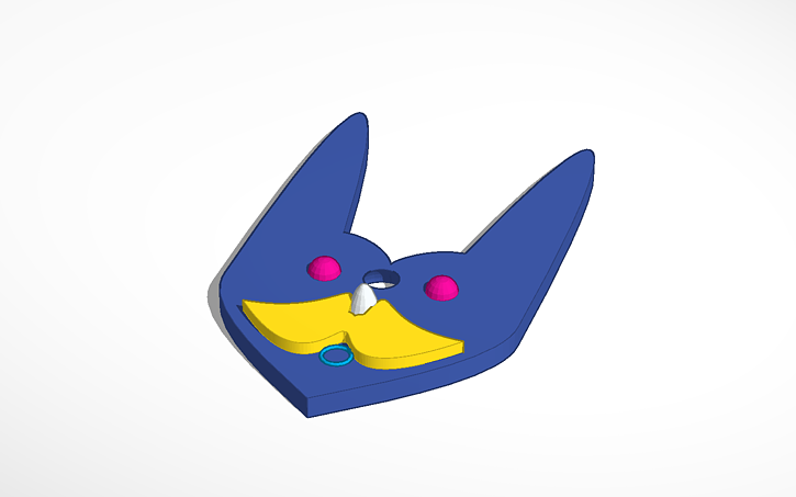 3D design batman's face with mustache keychain | Tinkercad