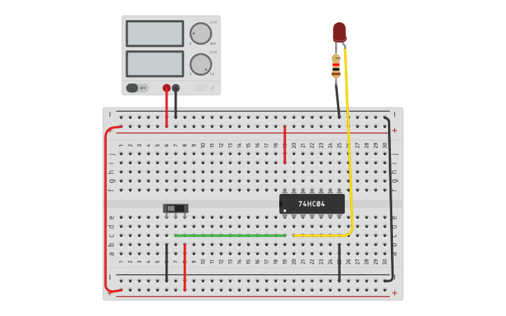Circuit design NOT GATE | Tinkercad