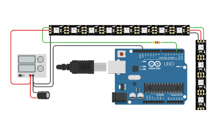Circuit Design Copy Of Neopixel Strip Tinkercad
