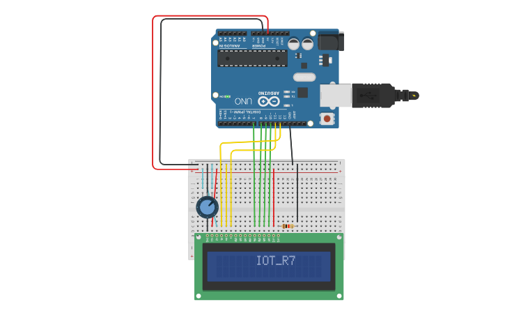 Circuit design LCD interfacing | Tinkercad