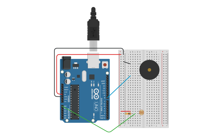 Circuit design Nanette Light Theremin #6 - Tinkercad